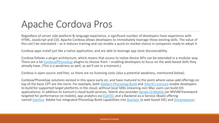 Developing cross platforms mobile applications using the Apache Cordova | PPT