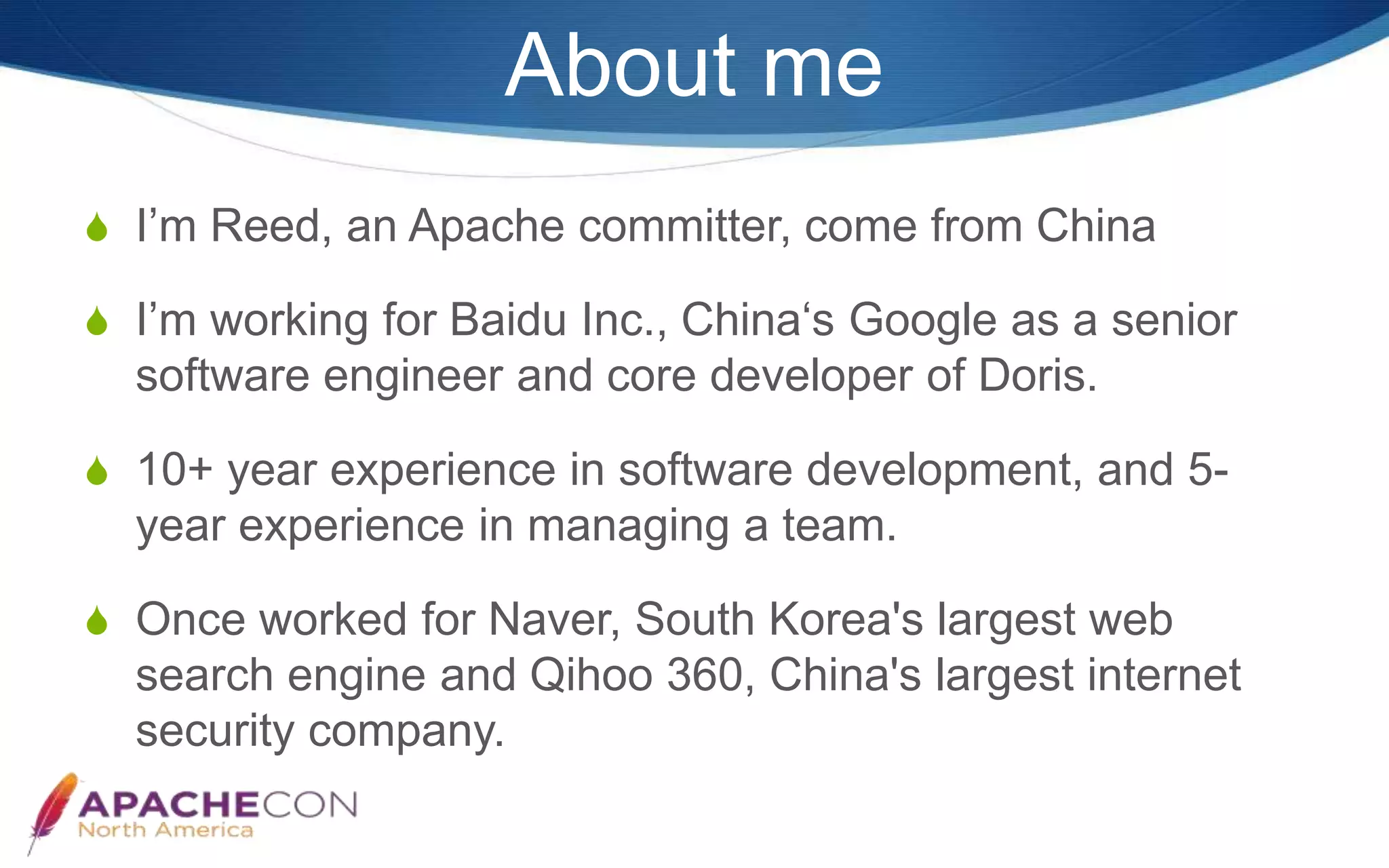 Apache doris (incubating) introduction | PPT