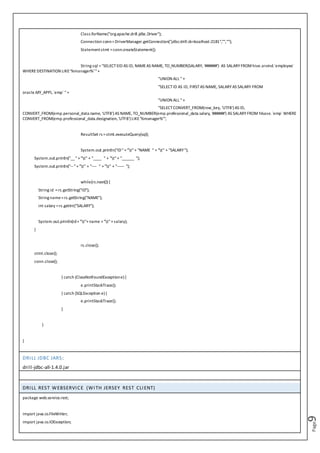 Apache Drill with Oracle, Hive and HBase | DOCX | Databases | Computer Software and Applications