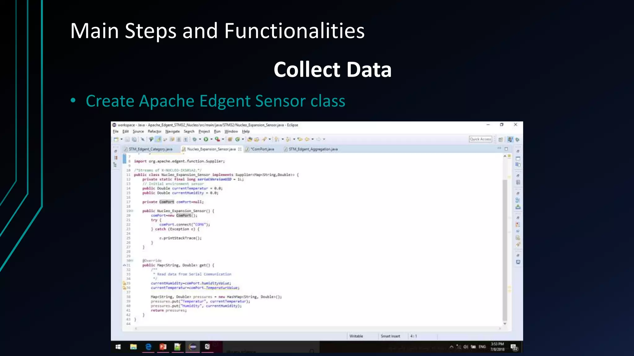Apache edgent with STM32f401 to watson iot platform | PPT