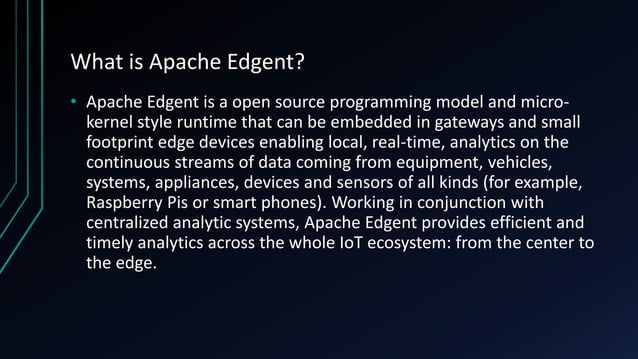 Apache edgent with STM32f401 to watson iot platform | PPT