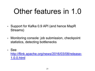 Apache flink 1.0.0 overview | PPTX | Databases | Computer Software and Applications