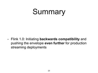 Apache flink 1.0.0 overview | PPTX | Databases | Computer Software and Applications