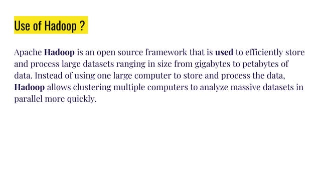 Fundamentals of Apache Hadoop in Bigdata | PPTX | Databases | Computer ... Fundamentals of Apache Hadoop in Bigdata | PPTX | Databases | Computer ...