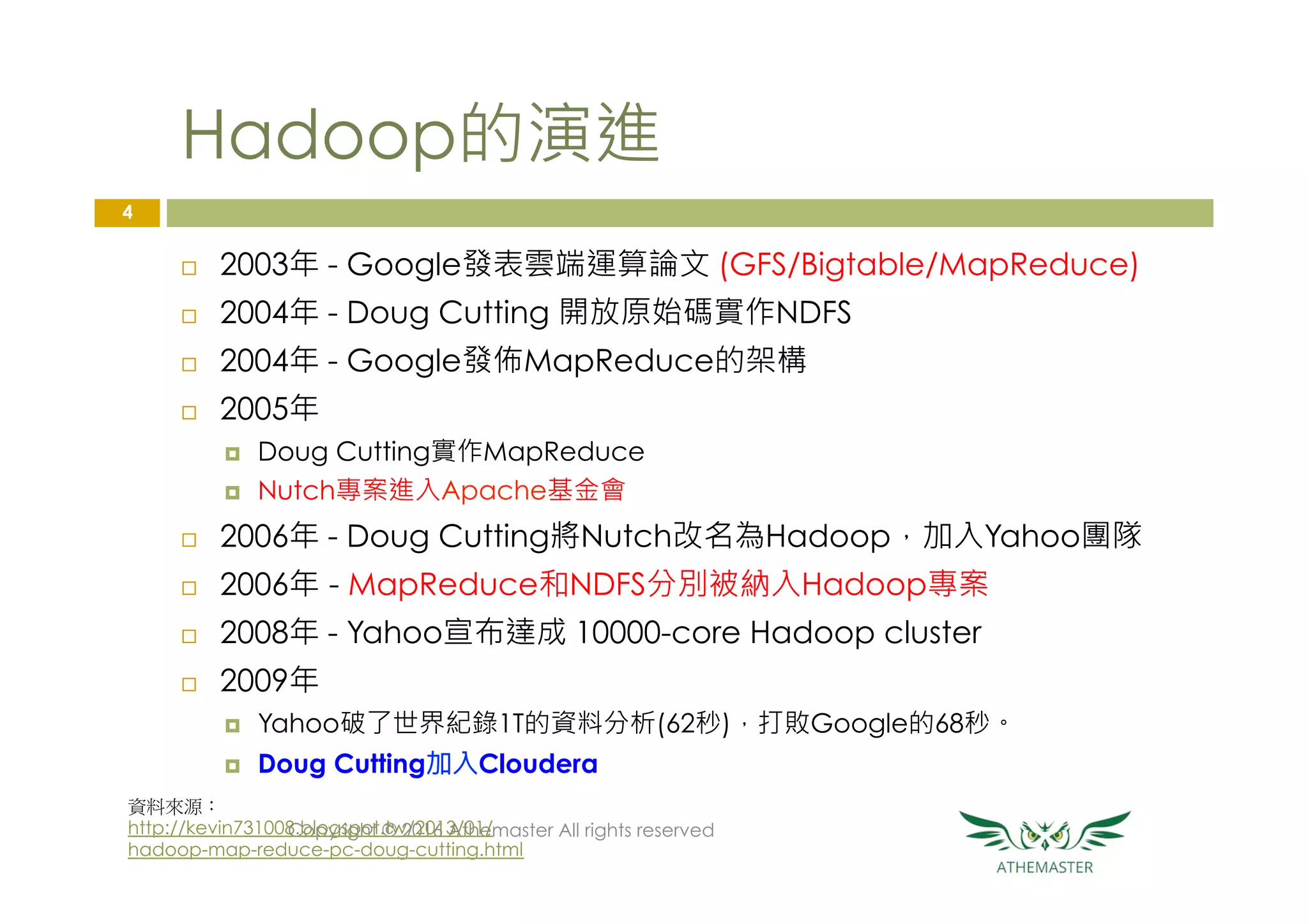 Apache hadoop and cdh(cloudera distribution) introduction 基本介紹 | PPT