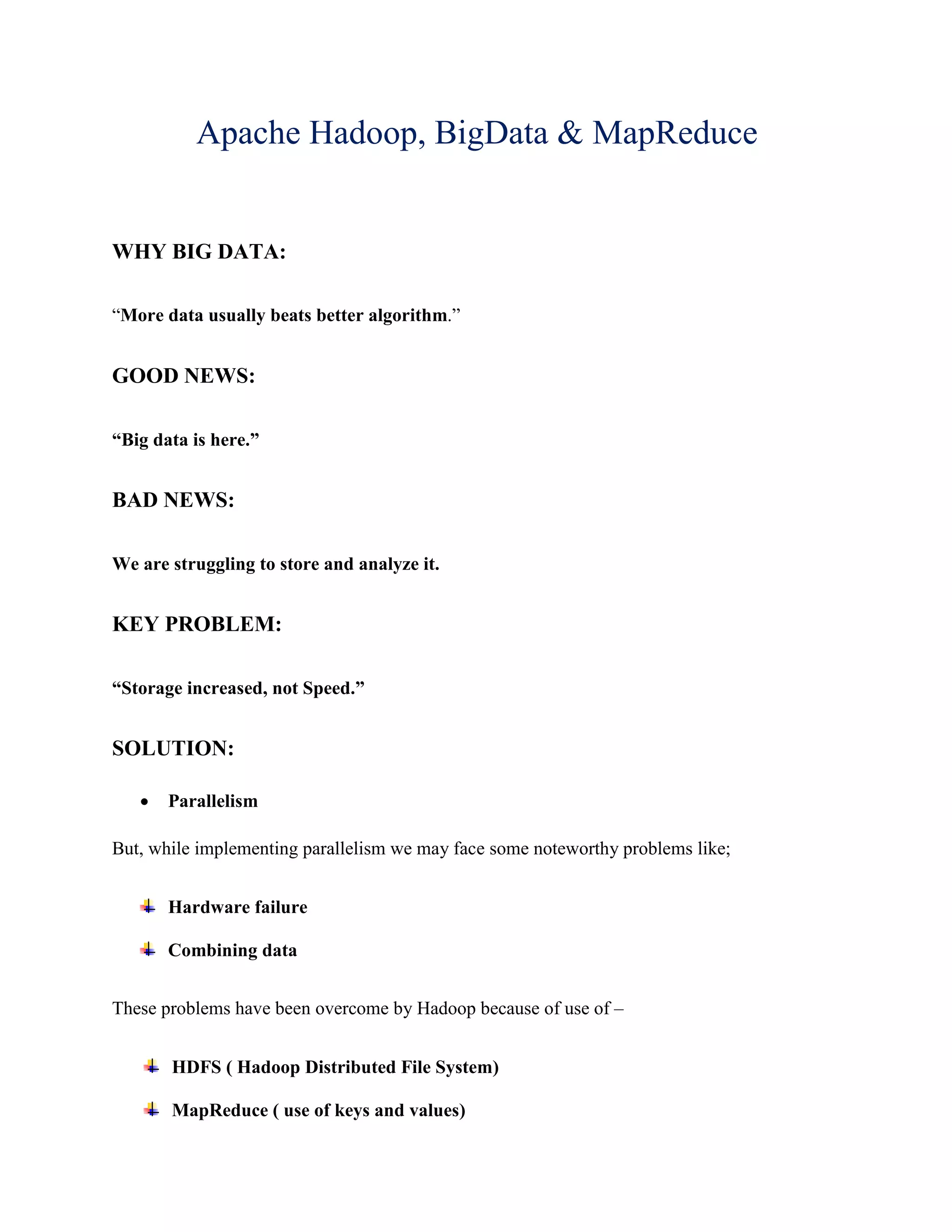 Apache hadoop & map reduce | PDF