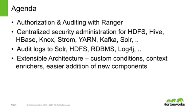 Apache Hadoop Security - Ranger | PPT