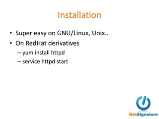 Apache HTTPd Server 2.2 Presentation | PDF