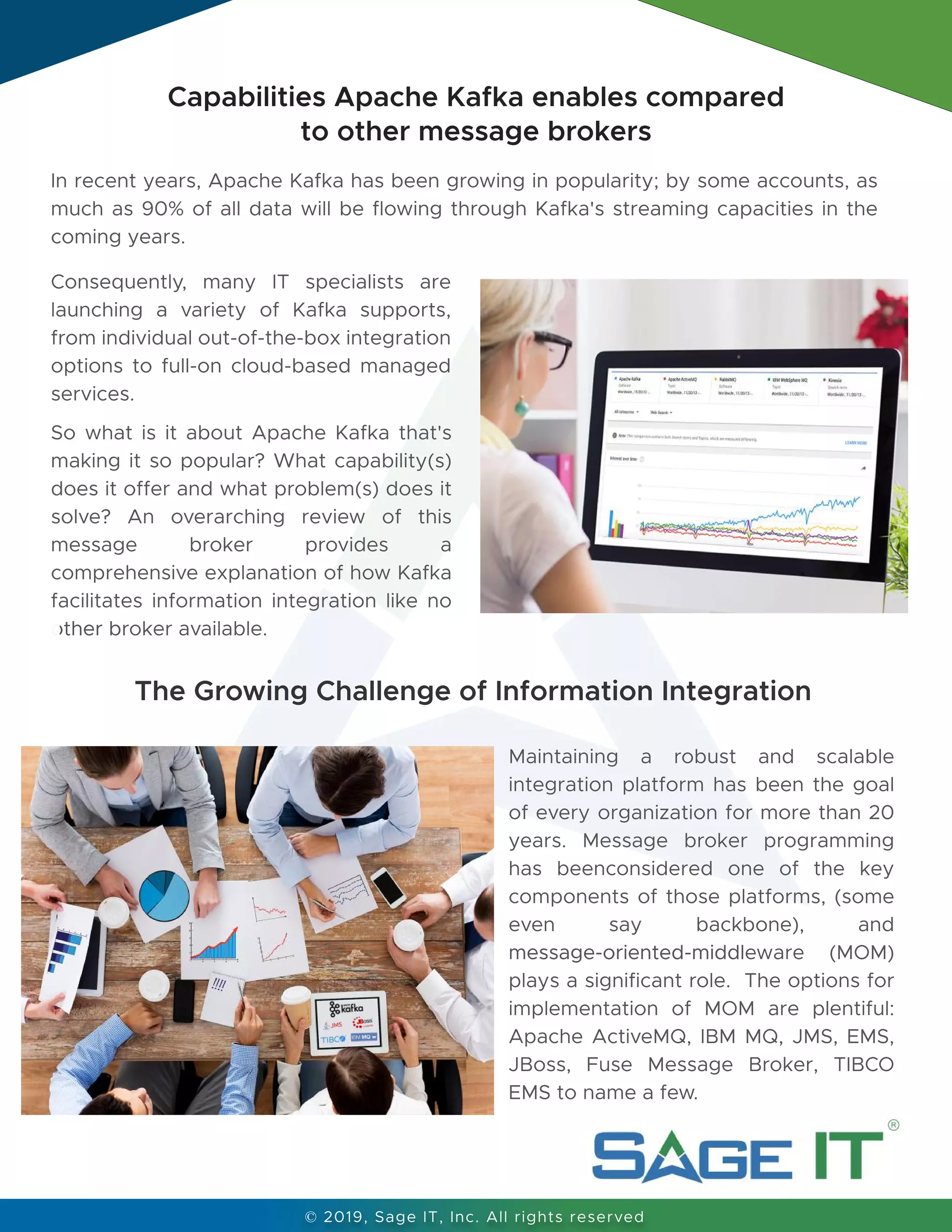 Apache Kafka Capabilities Compared To Other Message Brokers Pdf