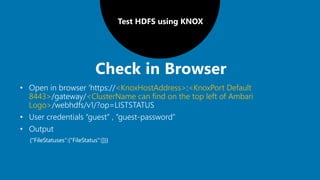 Apache Knox setup and hive and hdfs Access using KNOX | PPTX