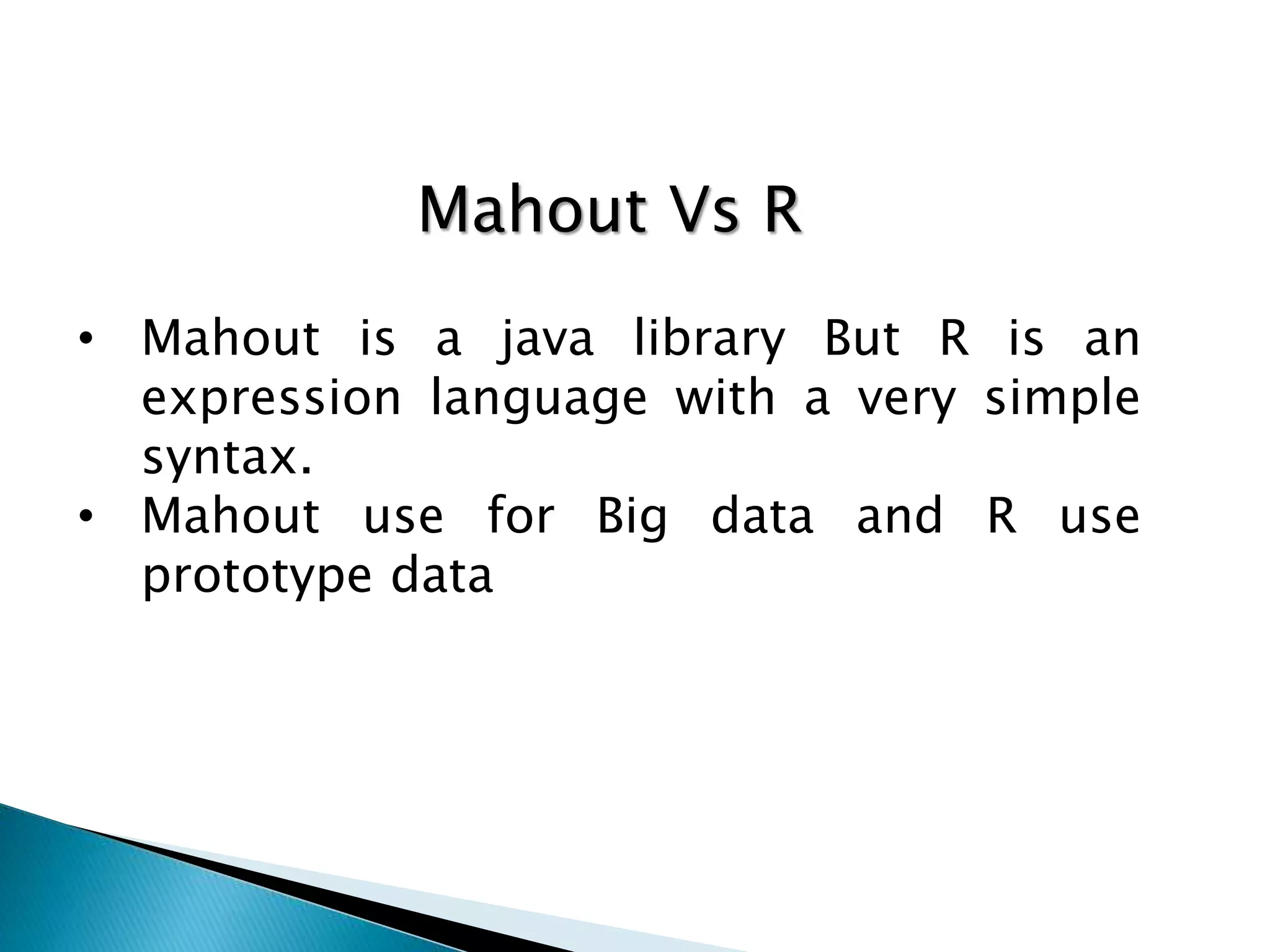 Apache mahout | PPTX | Computing | Technology & Computing