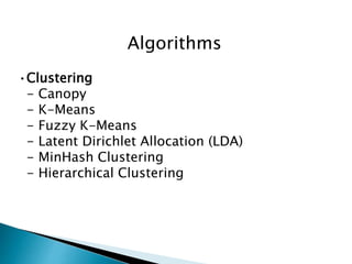 Apache mahout | PPTX | Computing | Technology & Computing