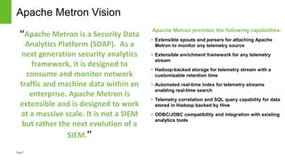 Apache metron meetup presentation at capital one | PPT