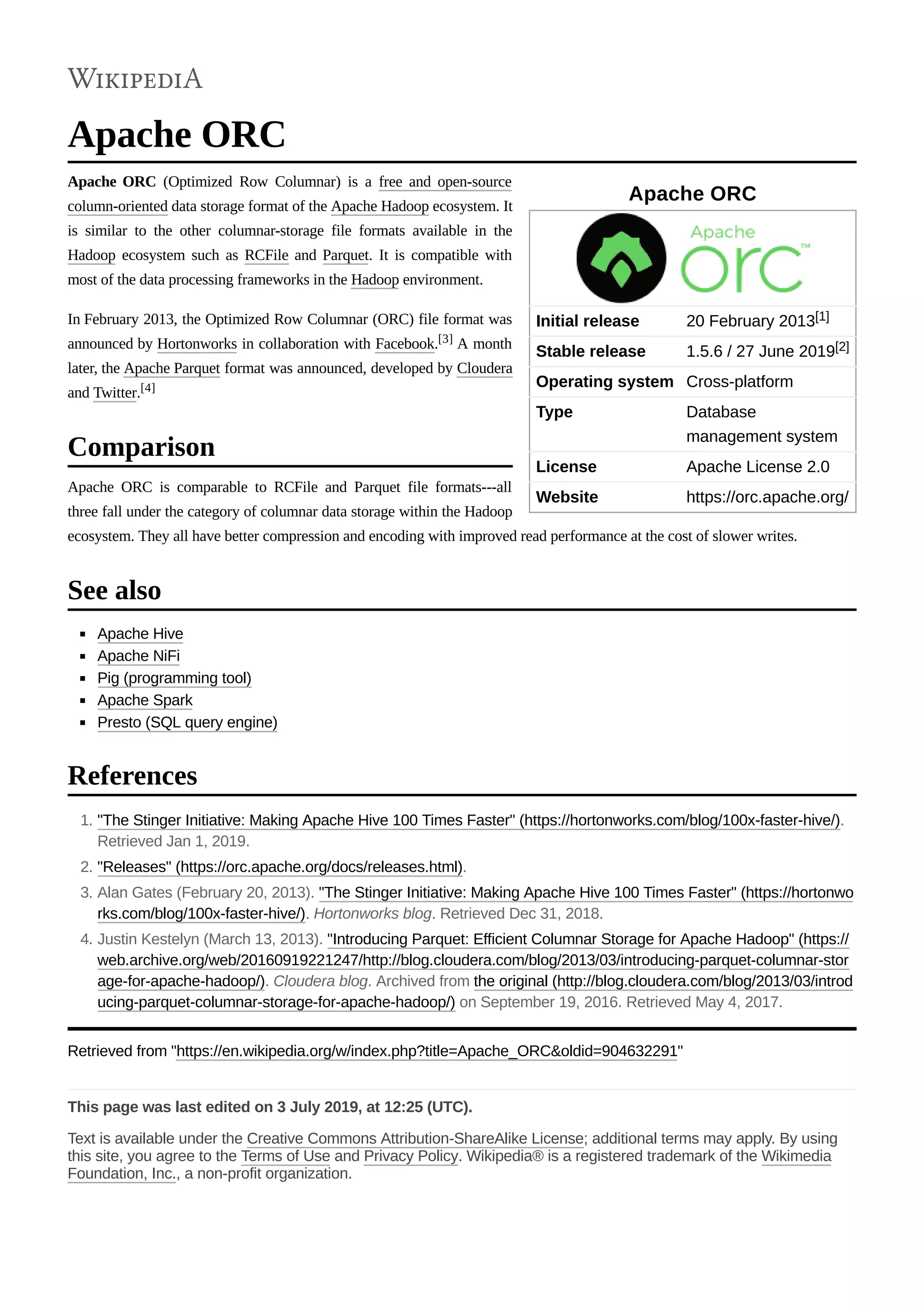 Apache orc | PDF