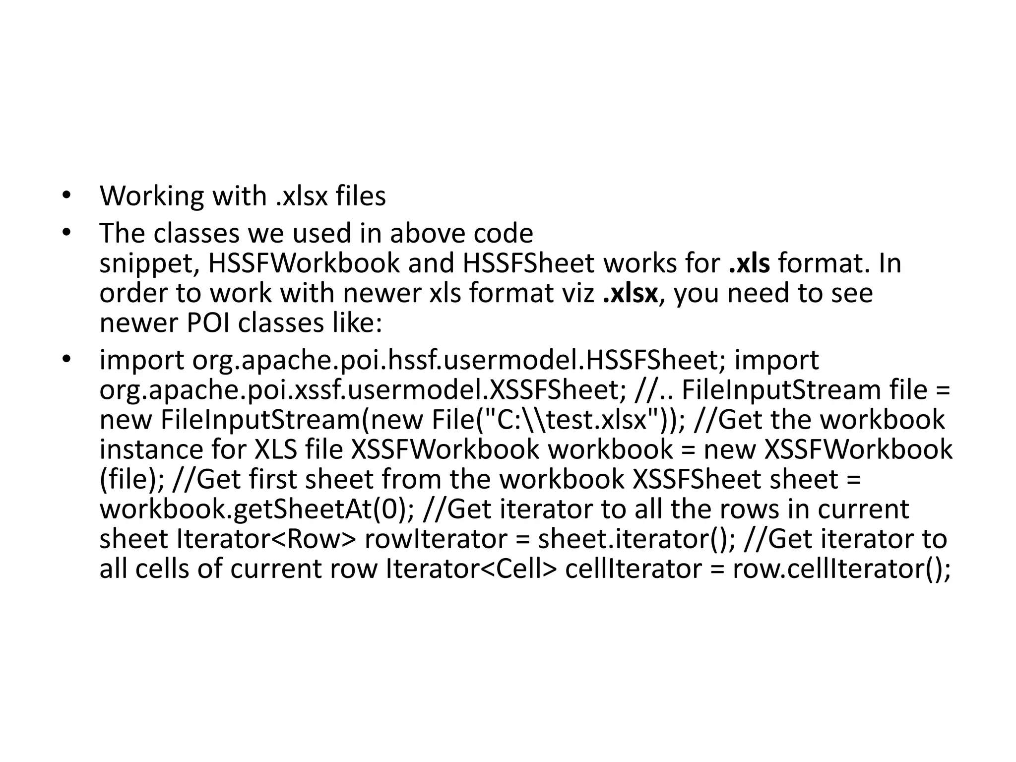 Apache poi tutorial | PPT