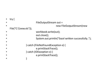Apache poi tutorial | PPTX | Programming Languages | Computing