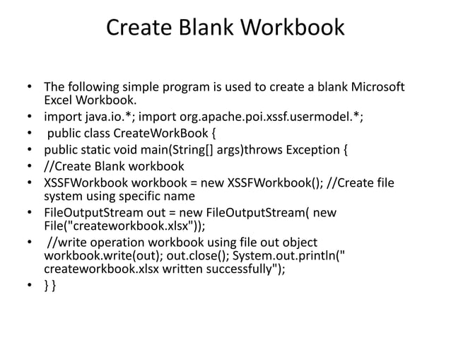 Apache poi tutorial | PPT