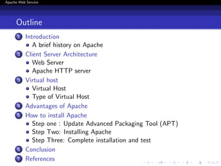 Introduction to Apache Web Services using latex | PPT