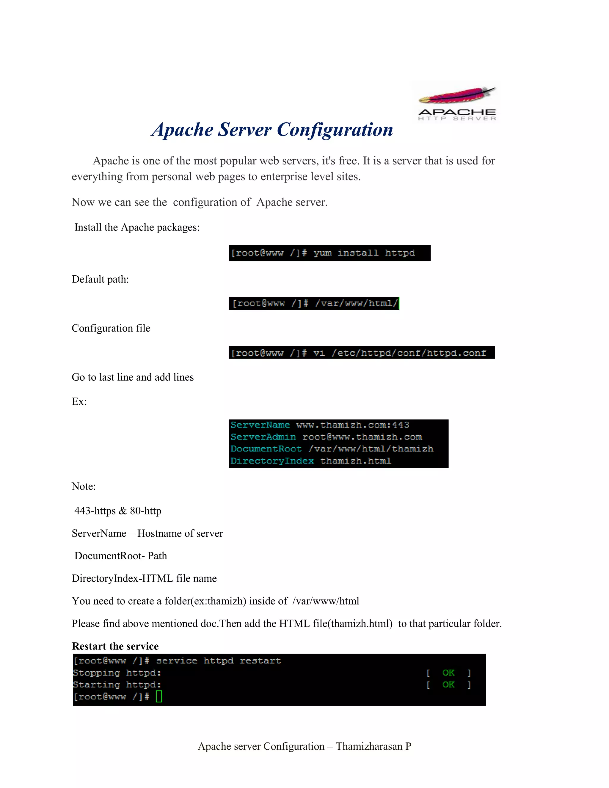 Apache server configuration | PDF