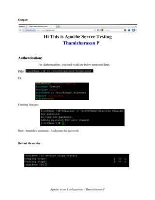 Apache server configuration | PDF