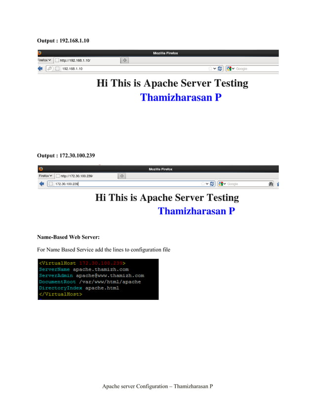 Apache server configuration | PDF