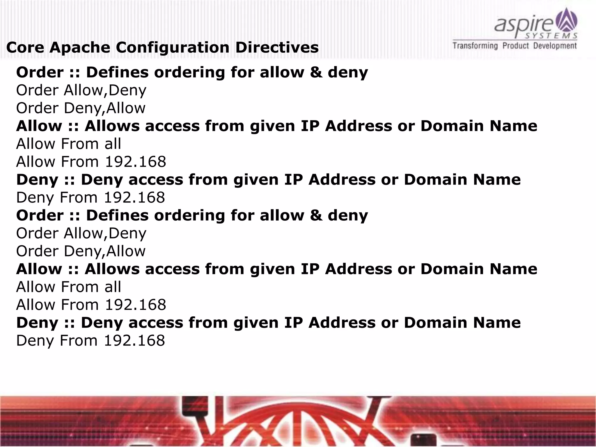 Apache Server Configuration And Optimization Ppt