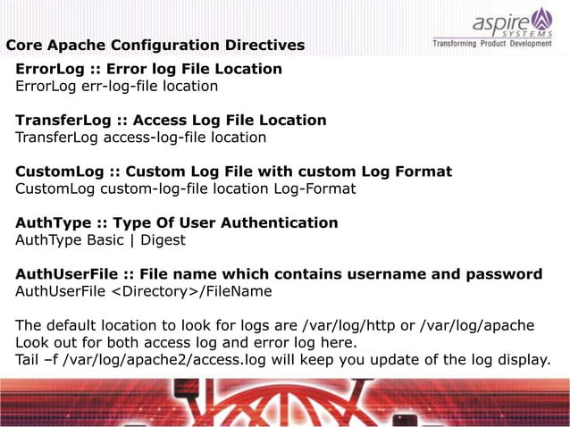 Apache Server Configuration And Optimization Ppt