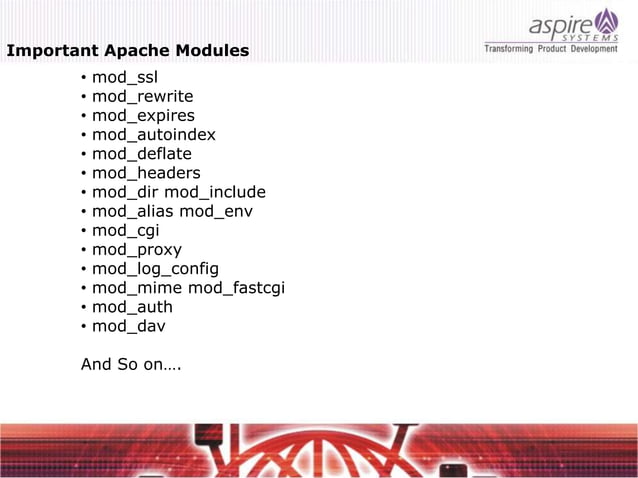 Apache Server Configuration And Optimization Ppt