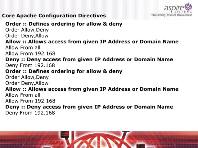 Apache server configuration & optimization | PPT