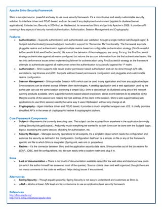 Apache shiro security framework | PDF