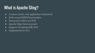 RESTFul development with Apache sling | PPT