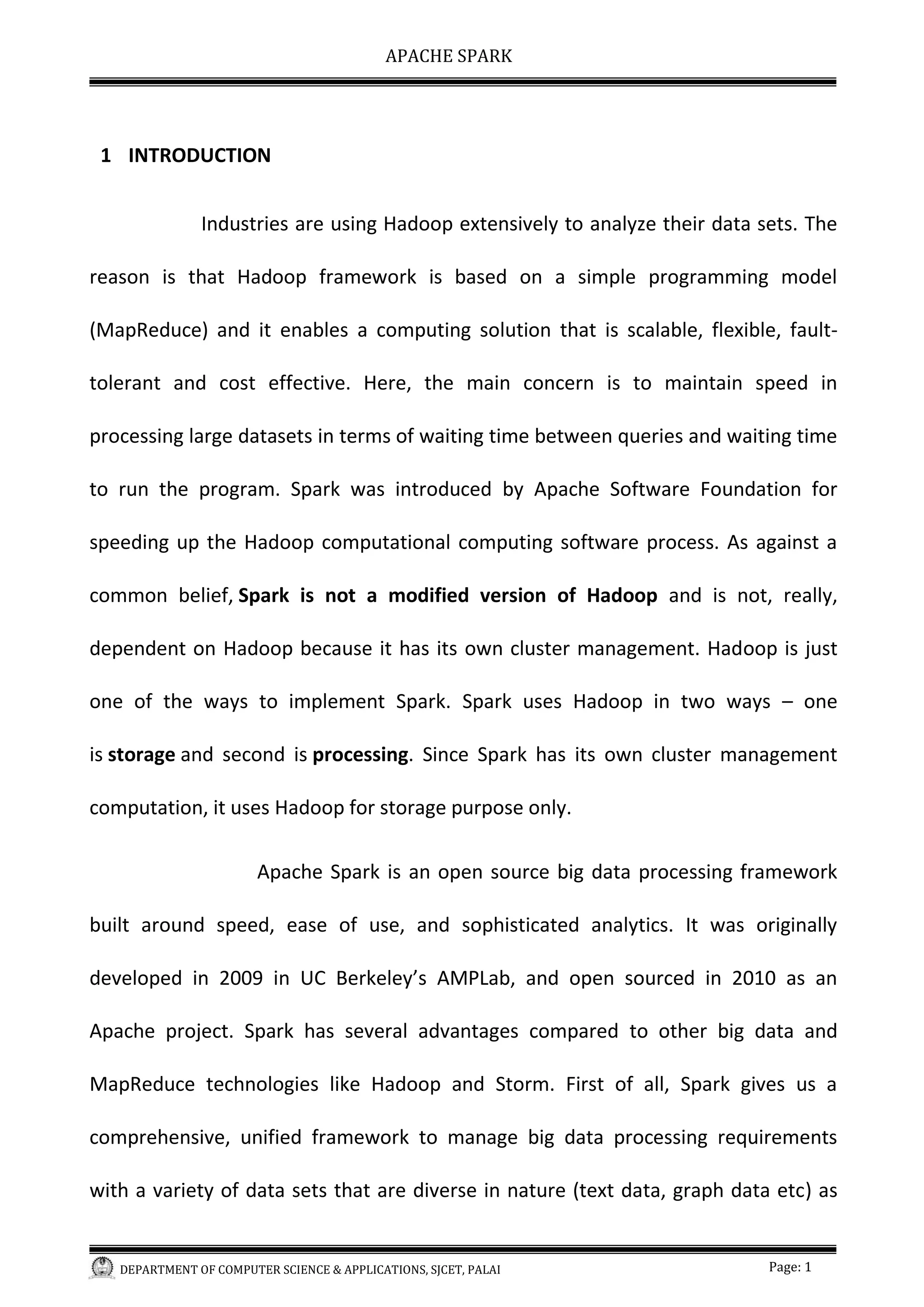 Apache spark | PDF | Databases | Computer Software and Applications