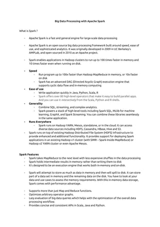 Apache Spark Notes | PDF