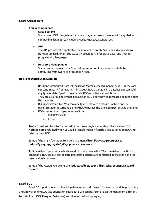 Apache Spark Notes | PDF