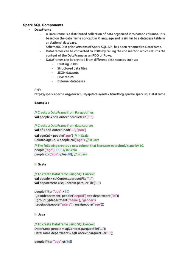Apache Spark Notes | PDF