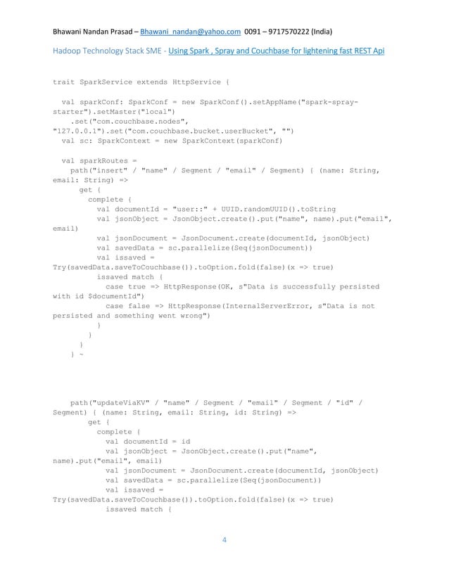 Apache spark with akka couchbase code by bhawani | PDF | Cloud ...