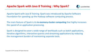 Apache spark with java 8 | PPT