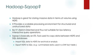 Apache sqoop with an use case | PPTX