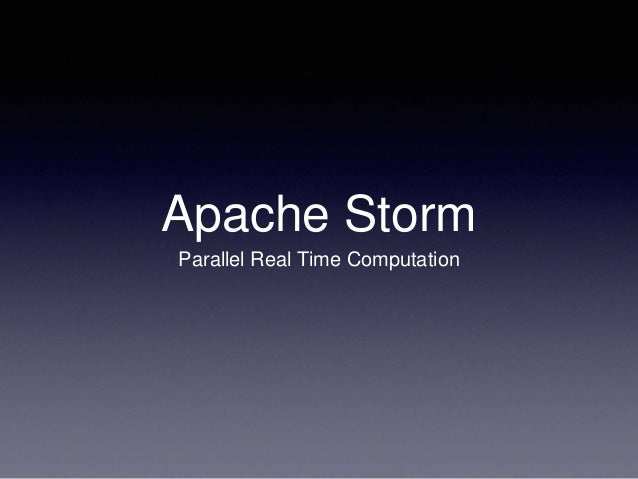 Apache Storm Basics
