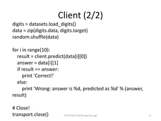 Apache thrift-RPC service cross languages | PPT