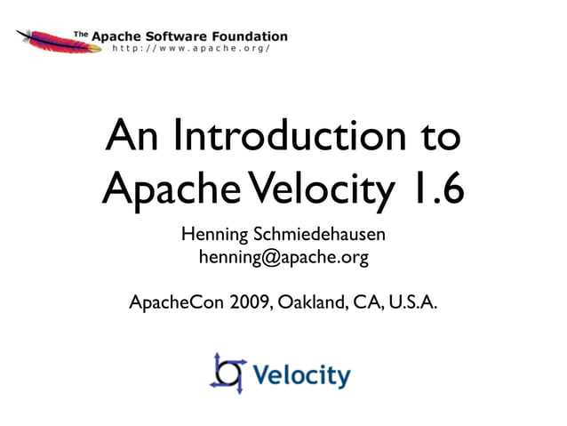 Apache Velocity 1.6 | PPT