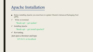 Apache web service | PPTX | Computing | Technology & Computing