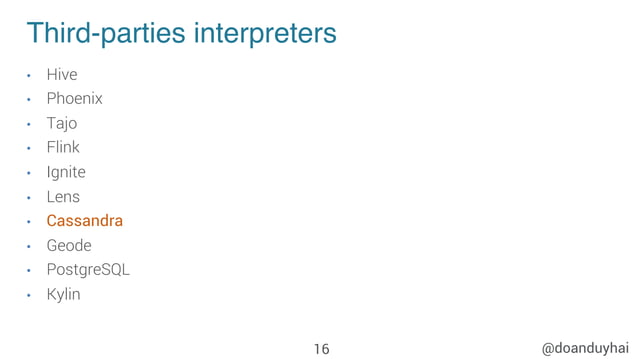 Apache Zeppelin The Missing Component For The Big Data Ecosystem Pdf