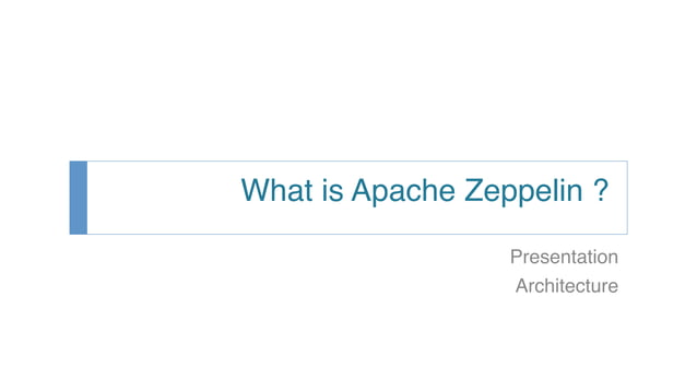 Apache Zeppelin The Missing Component For The Big Data Ecosystem Pdf