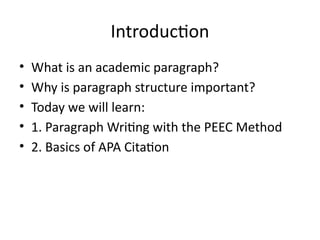 Mastering Academic Paragraphs and APA Citation Techniques for Effective ...