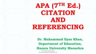 Apa citation and referencing | PPTX