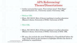 Apa citation and referencing | PPTX