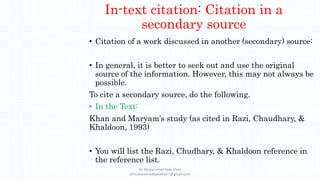 Apa citation and referencing | PPTX