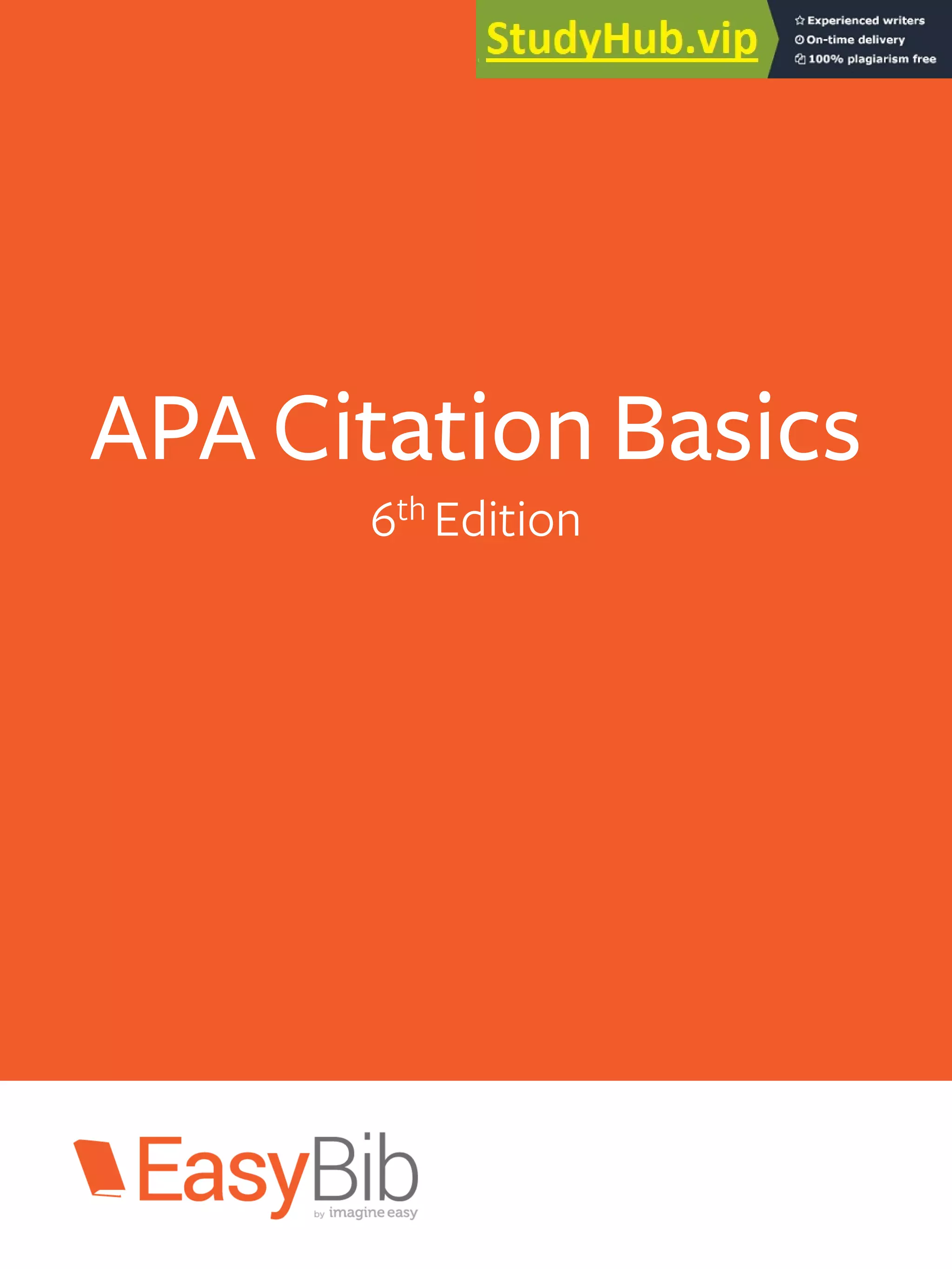APA Citation Basics 6 Th Edition | PDF