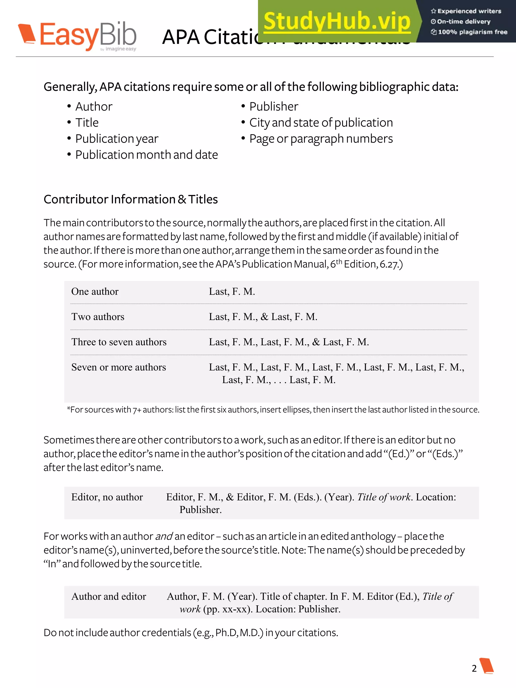 APA Citation Basics 6 Th Edition | PDF
